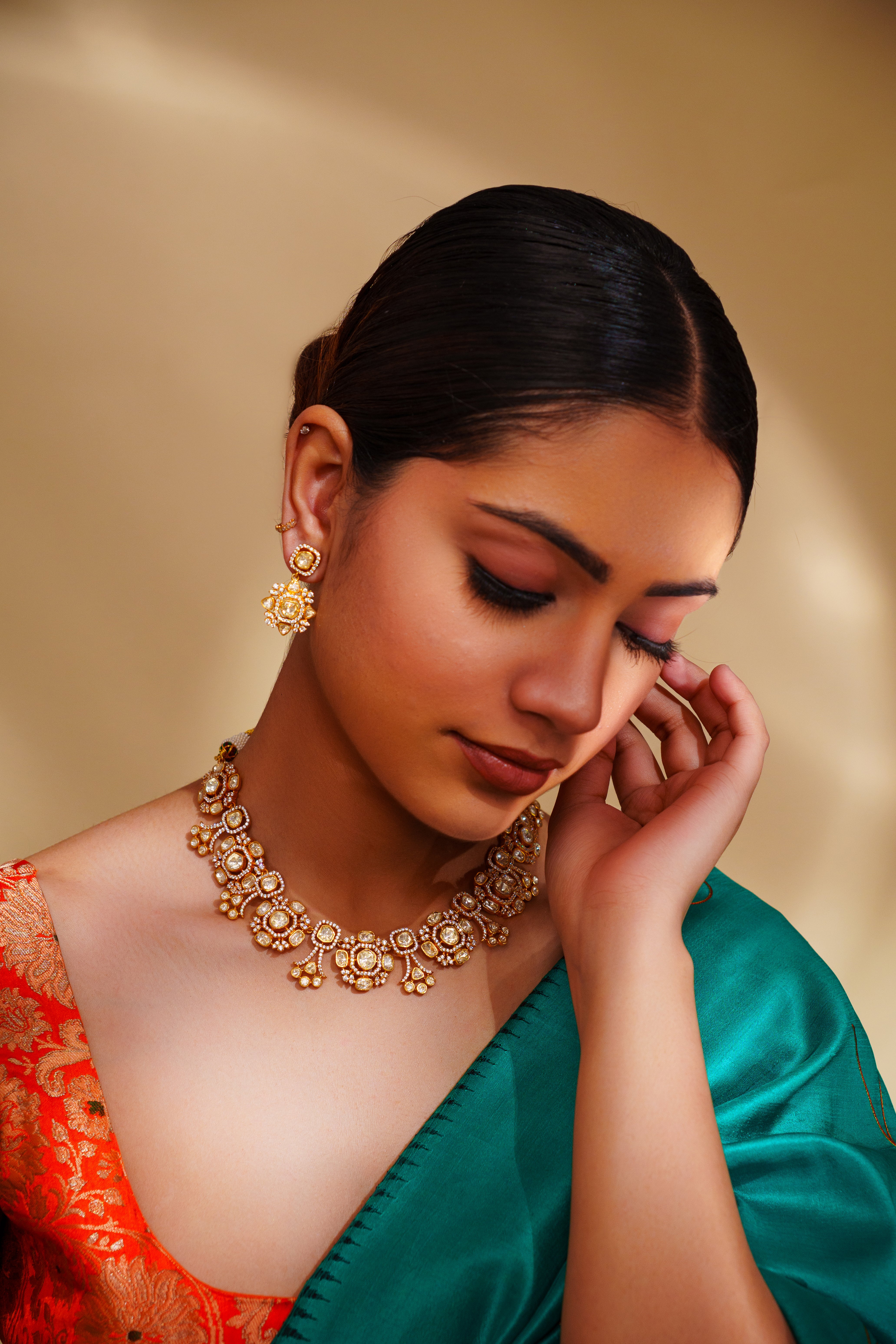 Ahila Moissanite Necklace Set – Zevar by Geeta
